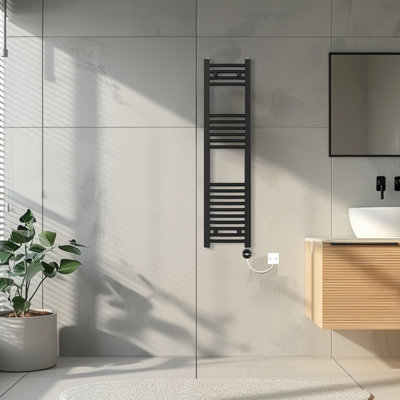 Rinse Bathrooms Touch Screen Electric Heated Towel Rail Curved ...