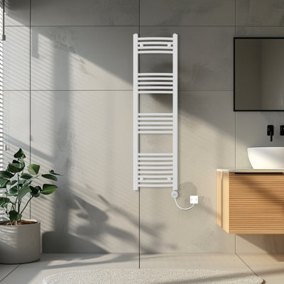 Rinse Bathrooms Touch Screen Electric Heated Towel Rail Curved ...