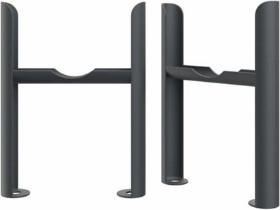 Rinse Bathrooms Traditional Cast Iron Radiator 4 Column Anthracite Floor Mounting Legs 2PC/Set ...