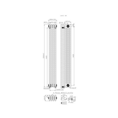 Rinse Bathrooms Traditional Cast Iron Style 4 Colomn Column Vertical ...