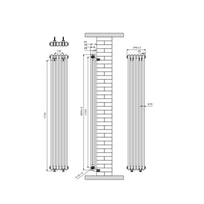 Rinse Bathrooms Traditional Cast Iron Style Double Column Vertical ...