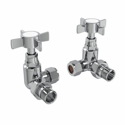 Rinse Bathrooms Traditional Corner Radiator & Towel Rail Valves Pair ...