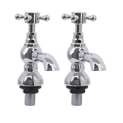 Rinse Bathrooms Traditional Pair of Bathroom Sink Basin Taps Twin Cross ...