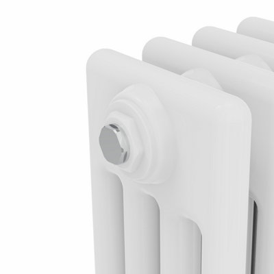 Rinse Bathrooms Traditional Radiator 1500x200mm White Vertical 4 Column ...