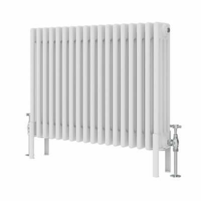 Rinse Bathrooms Traditional Radiator 600x830mm White Horizontal 4 ...