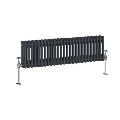 Rinse Bathrooms Traditional Radiator Anthracite Horizontal Double ...