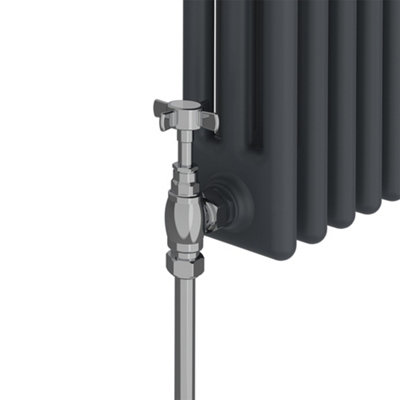 Rinse Bathrooms Traditional Radiator Anthracite Horizontal Triple ...