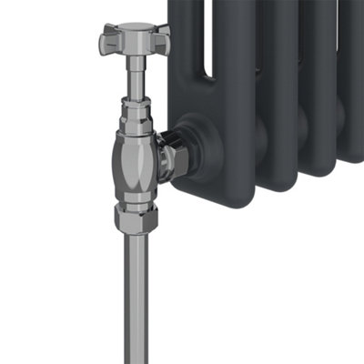 Rinse Bathrooms Traditional Radiator Anthracite Vertical Double Column ...