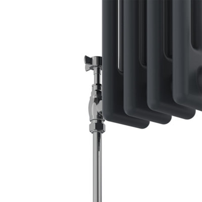 Rinse Bathrooms Traditional Radiator Anthracite Vertical Triple Column ...
