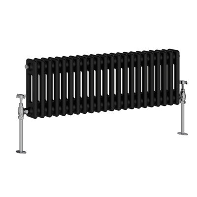 Rinse Bathrooms Traditional Radiator Black Horizontal Double Column ...