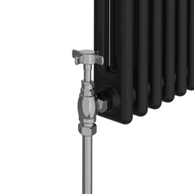 Rinse Bathrooms Traditional Radiator Black Horizontal Double Column ...