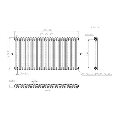 Rinse Bathrooms Traditional Radiator White Horizontal Double Column ...