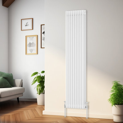 Buy Rinse Bathrooms Traditional Radiator White Vertical Triple Column ...