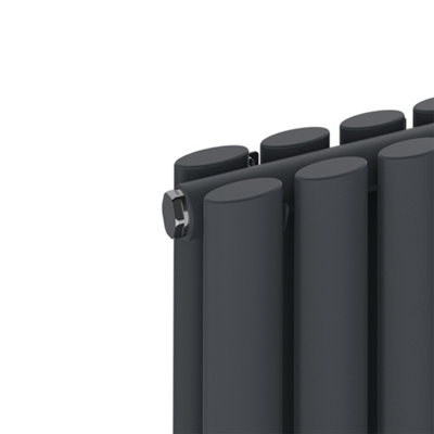 Rinse Bathrooms Vertical Radiators Oval Double Panel Anthracite Column ...