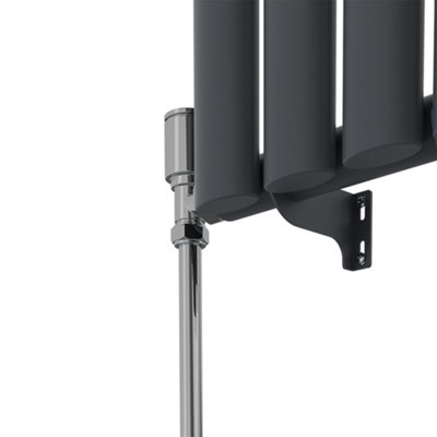 Rinse Bathrooms Vertical Radiators Oval Single Panel Anthracite Column ...