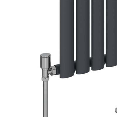 Rinse Bathrooms Vertical Radiators Oval Single Panel Anthracite Column ...