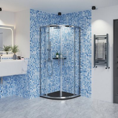 Rinse Chrome 800x800x1900mm Quadrant Shower Enclosure Cubicle 6mm Glass ...