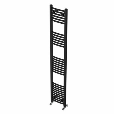Rinse Curved Bathroom Heated Towel Rail Ladder Radiator Black 1800x300mm
