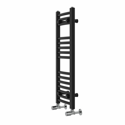 Rinse Curved Bathroom Heated Towel Rail Ladder Radiator Black 800x300mm ...