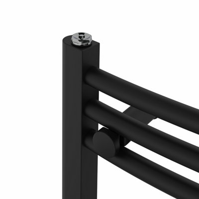 Rinse Curved Bathroom Heated Towel Rail Ladder Radiator Black 800x300mm