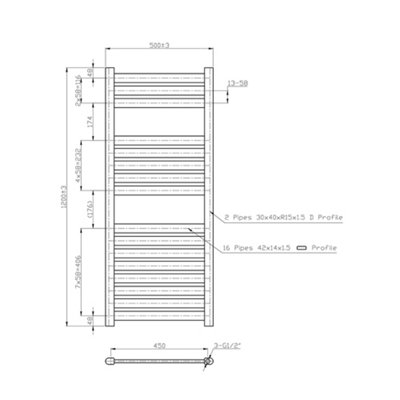 Rinse Flat Panel Chrome Towel Radiator Rads Bathroom Heated Towel Rail ...