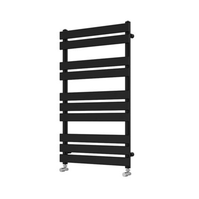 Rinse Flat Panel Heated Towel Rail Black Bathroom Ladder Radiator ...