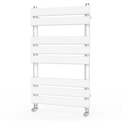 Rinse Flat Panel White Towel Radiator Bathroom Heated Towel Rail 800x500mm