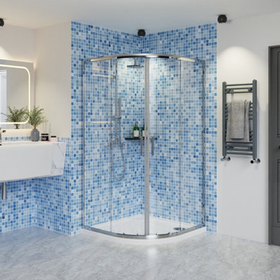 Rinse Quadrant Shower Enclosure 6mm Easy Clean Glass Sliding Shower