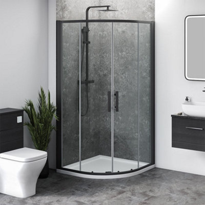 RINSE QUADRANT SHOWER ENCLOSURE 6MM GLASS SCREEN 900X900MM-CHROME