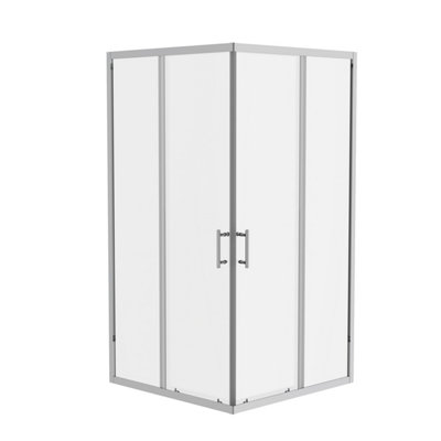 Rinse Square Shower Enclosure Sliding Doors Corner Entry Bathroom Enclosure Cubicle Chrome ...