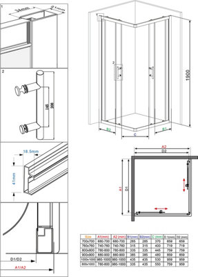 Rinse Square Shower Enclosure Sliding Doors Corner Entry Bathroom Enclosure Cubicle Chrome ...