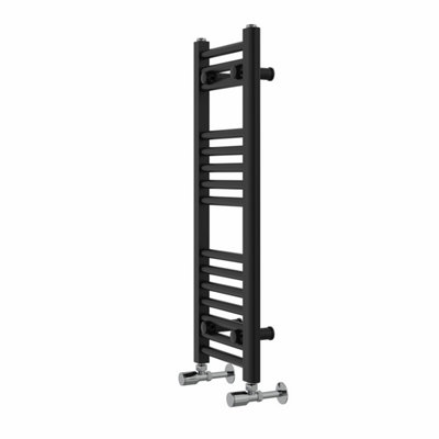Rinse Straight Bathroom Heated Towel Rail Ladder Radiator Black ...