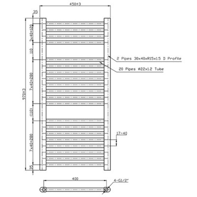 Rinse Straight Heated Towel Rail Radiator Ladder for Bathroom Wall ...