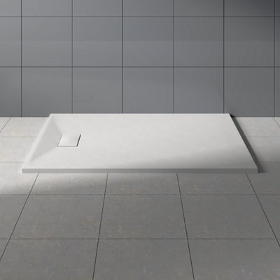Rinse Walk In Shower Enclosure 700+300mm Grey Glass Wetroom Screen with ...