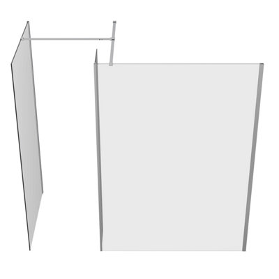 Rinse Walk In Shower Enclosure 800+1200mm Wetroom Chrome Frame Glass ...