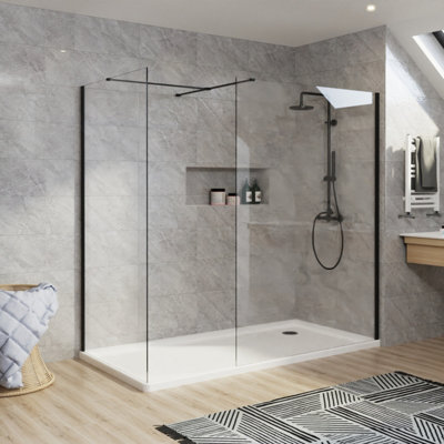 Rinse Walk in Shower Enclosure 8mm Clear Easy Clean Glass Wet Room ...