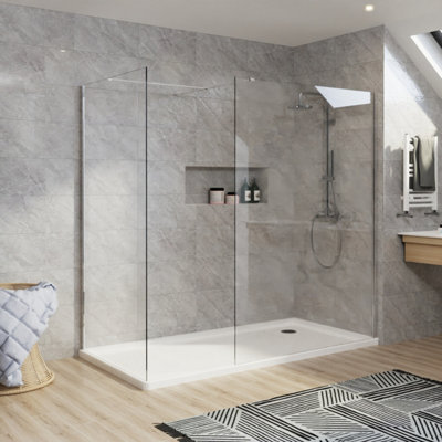 Rinse Walk in Shower Enclosure 8mm Clear Easy Clean Glass Wet Room ...