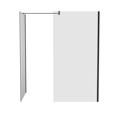 Rinse Walk in Shower Enclosure 8mm Clear Easy Clean Glass Wet Room Cubicles 900mm Front Panel+ ...