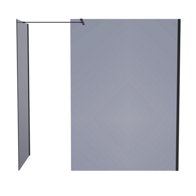 Rinse Walk in Shower Enclosure 8mm Grey Easy Clean Glass Wet Room ...