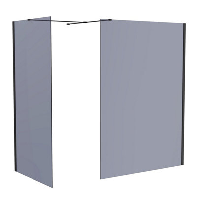Rinse Walk in Shower Enclosure 8mm Grey Easy Clean Glass Wet Room ...