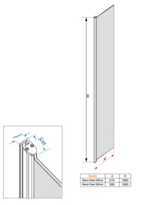 Rinse Walk in Shower Screen 8mm Clear Easy Clean Glass Screen Panel ...