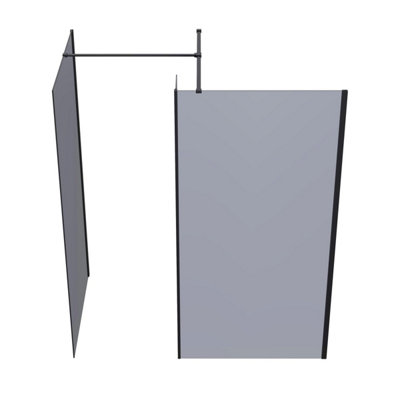 Rinse Walk in Shower Screen 8mm Grey Easy Clean Glass Screen Panel ...