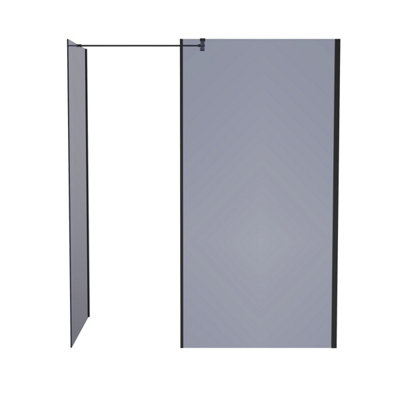 Rinse Walk in Shower Screen 8mm Grey Easy Clean Glass Screen Panel ...