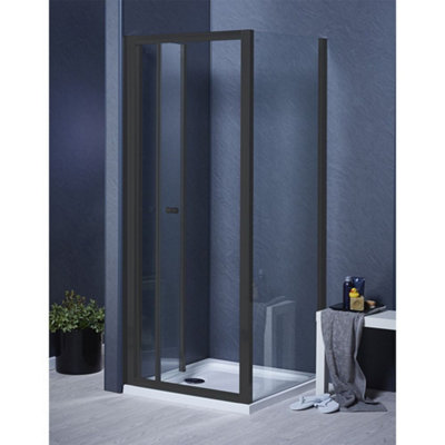 RINSE WET ROOM 6MM SAFETY TEMPERED CLEAR GLASS 1000MM SIDE PANEL -CHROME