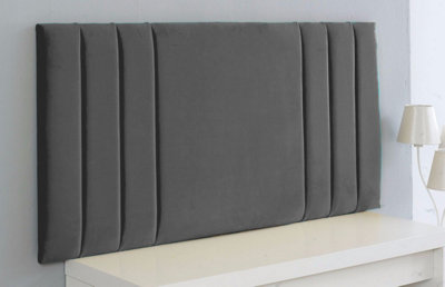 Rio Plush Velvet 4ft6 Double 20" Headboard - Grey