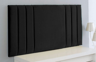 Rio Plush Velvet 6ft Super King 20" Headboard - Black