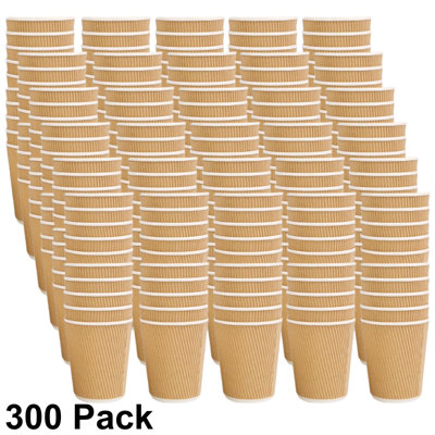 Ripple Brown Paper Cups Triple Layer 240ml/8oz Insulated Disposable ...
