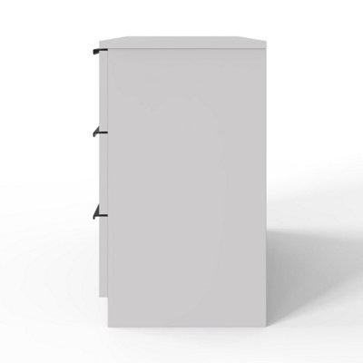 Ripple Effect White 3 Drawer Chest Of Drawers Nightstand Scalloped Fronts