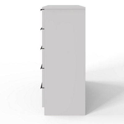 Ripple Effect White 5 Drawer Chest Of Drawers Nightstand Scalloped Fronts