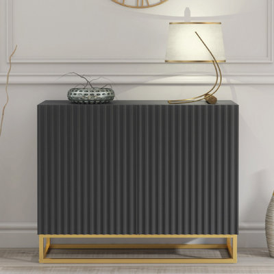 Ripple Sideboard 100cm - Dark Grey with Fluted Doors